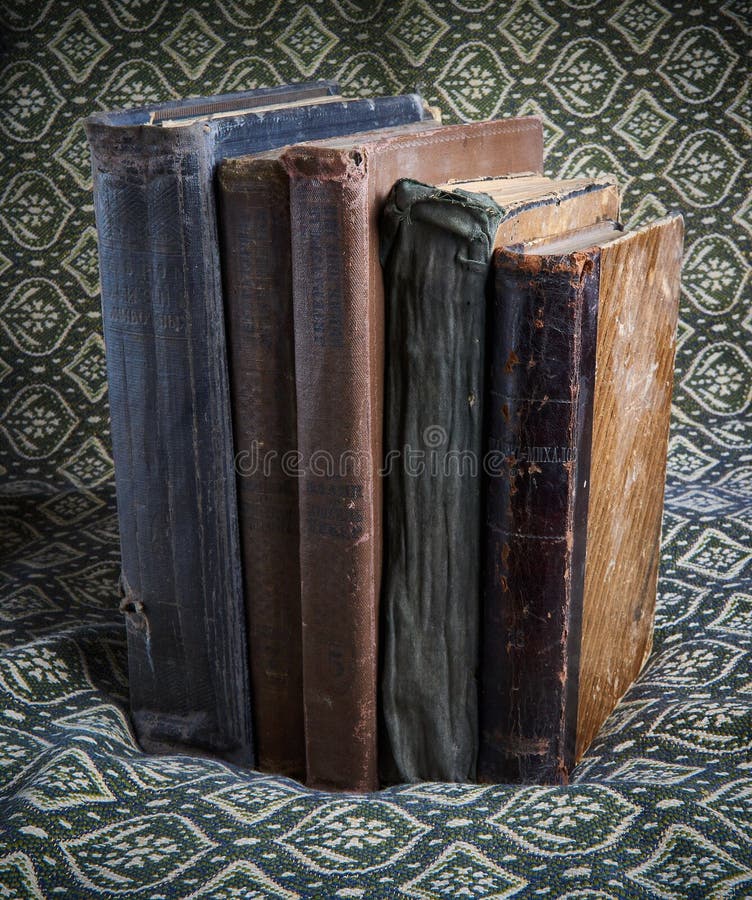 Composition of Old Books in a Stack Stock Photo - Image of collection ...