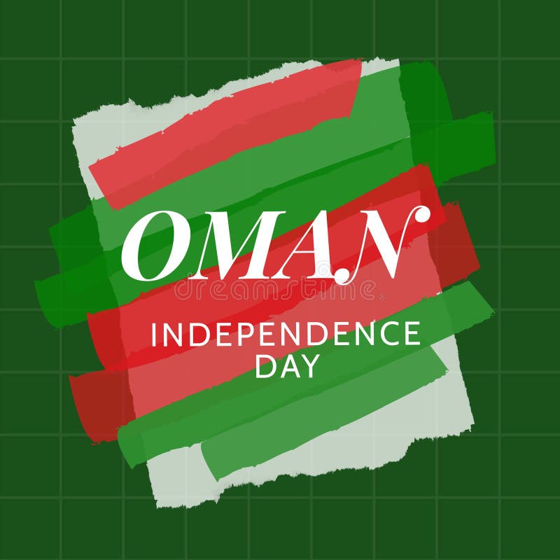 Composition of Oman Independence Day Text Over Green Background Stock ...