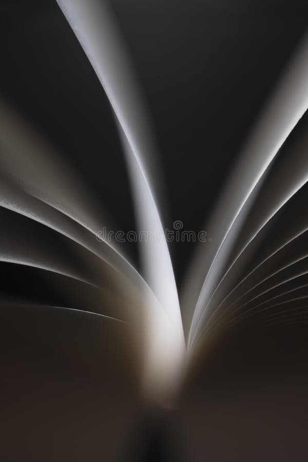 Fluttering Pages in a Book, Black Background Stock Photo - Image of ...