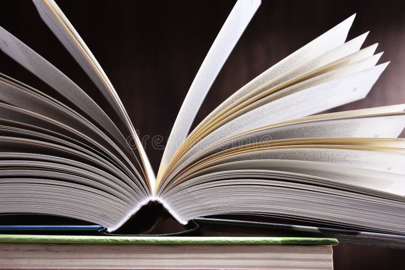 Composition with Open Book on the Table Stock Photo - Image of ...