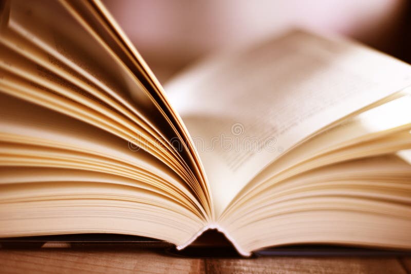 Composition with Open Book on the Table Stock Photo - Image of ...