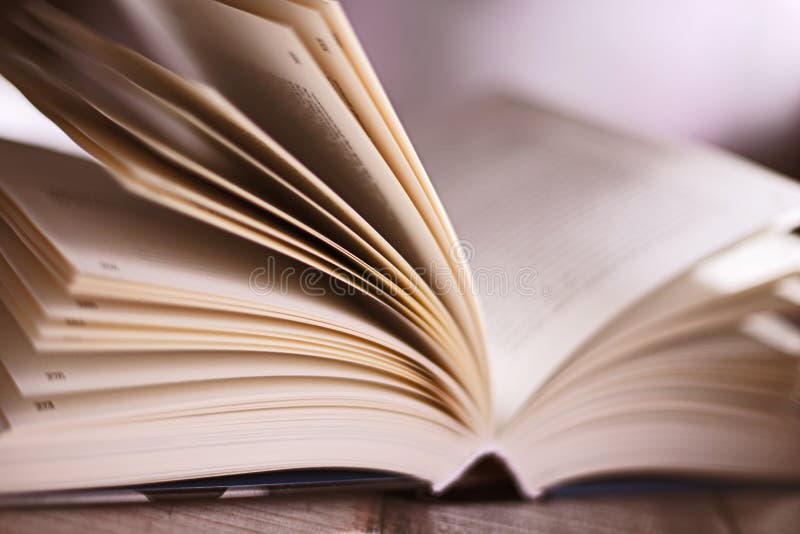 Composition with Open Book on the Table Stock Image - Image of lexicon ...