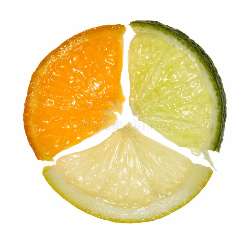 Composition of Orange, Lemon and Lime Segments Stock Photo - Image of ...