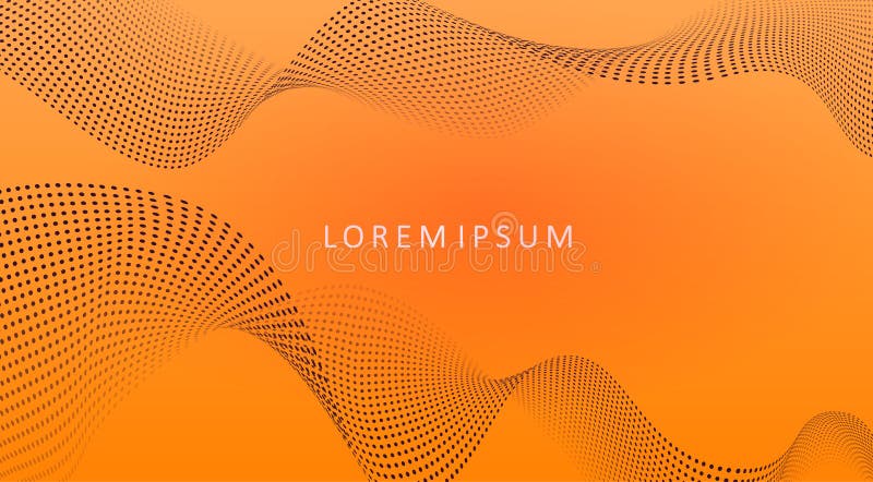 Composition with Orange Shade Gradient, Abstract Light Wavy Shape Stock ...