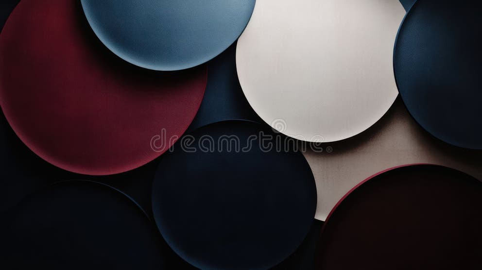 A Composition of Overlapping Circular Plates in Various Colors and ...