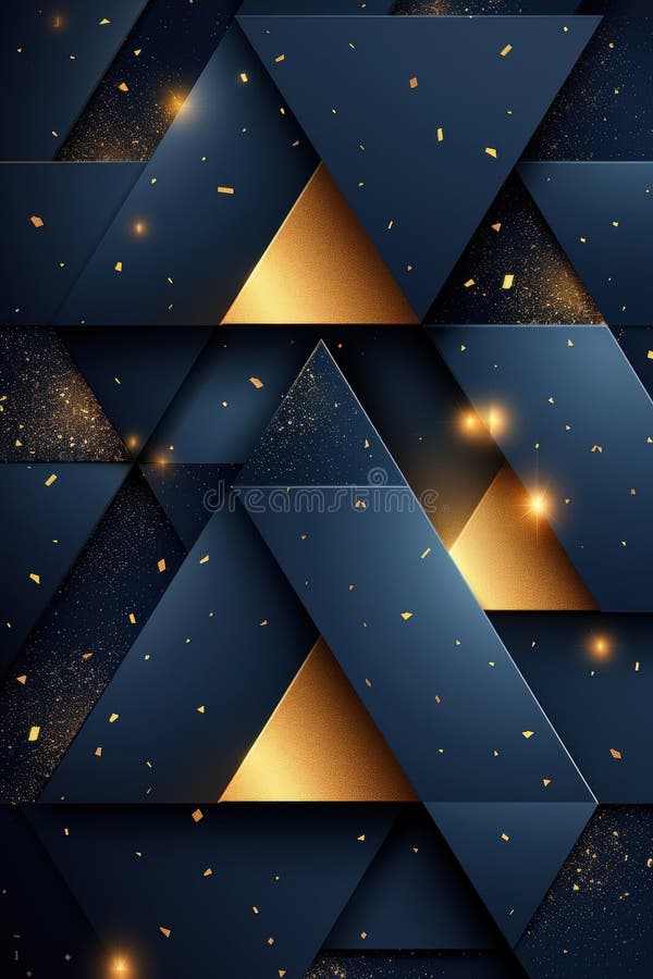 Modern Abstract Geometric Design Featuring Dark Blue and Golden ...