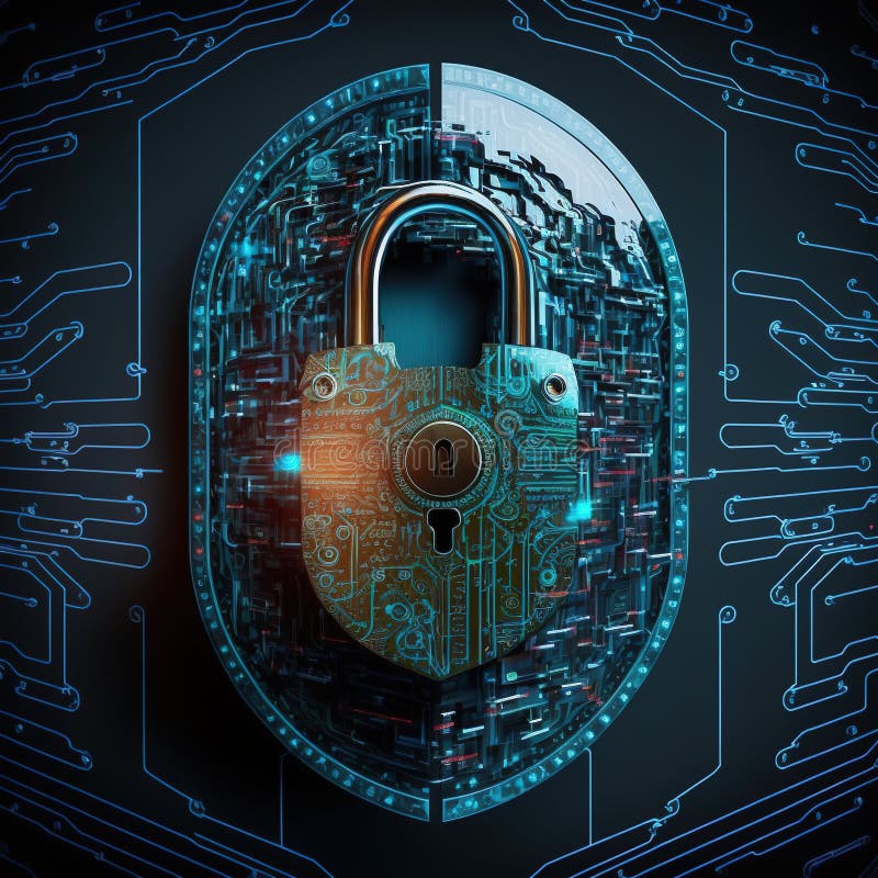 Composition of Padlock Over Network of Connections, Created Using ...