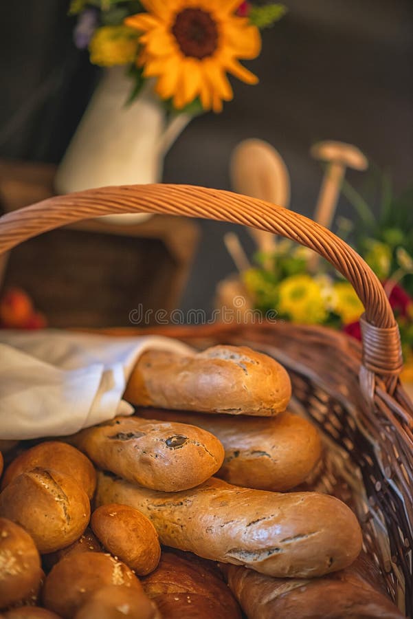 Composition with Pastry in Basket, Combination of Pastries for Bakery ...