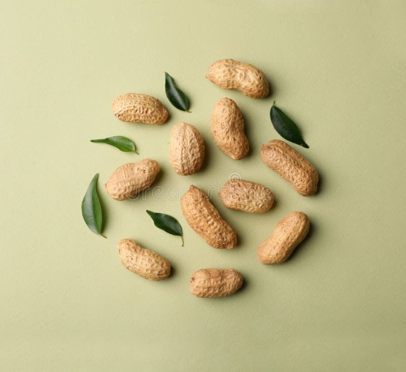 Composition with Peanuts on Color Background Stock Image - Image of ...