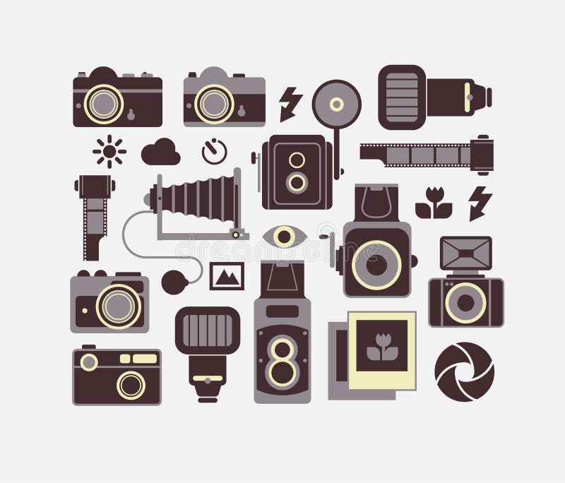 Composition with Photography Symbols. Stock Vector - Illustration of ...
