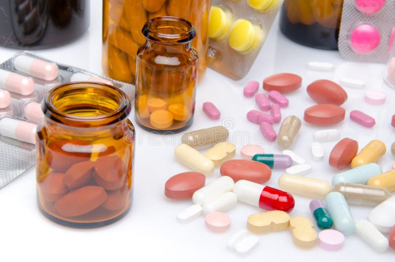 Composition with Pills, Tablets and Capsules Stock Image - Image of ...
