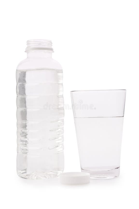 Composition from a Plastic Bottle and Glass Stock Photo - Image of ...