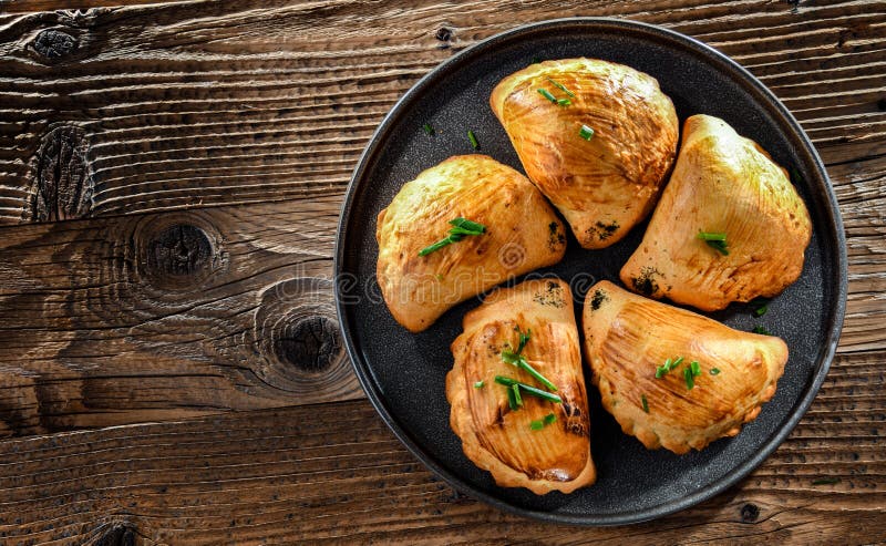 Composition with a Plate of Oven-baked Pierogi Stock Image - Image of ...
