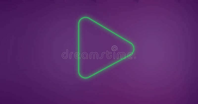 Composition of Play Button Icon on Purple Background Stock Illustration ...