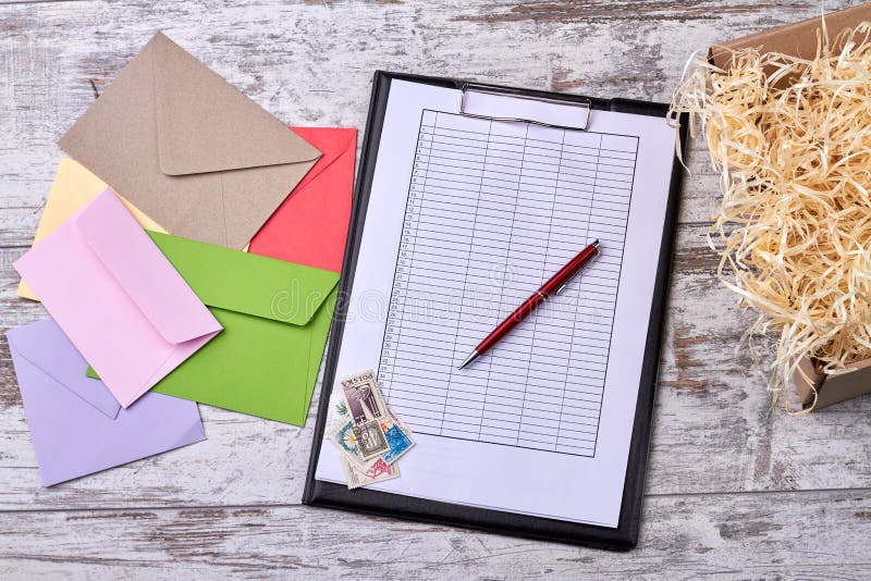 Composition of Postal Items. Stock Photo - Image of information, floor ...