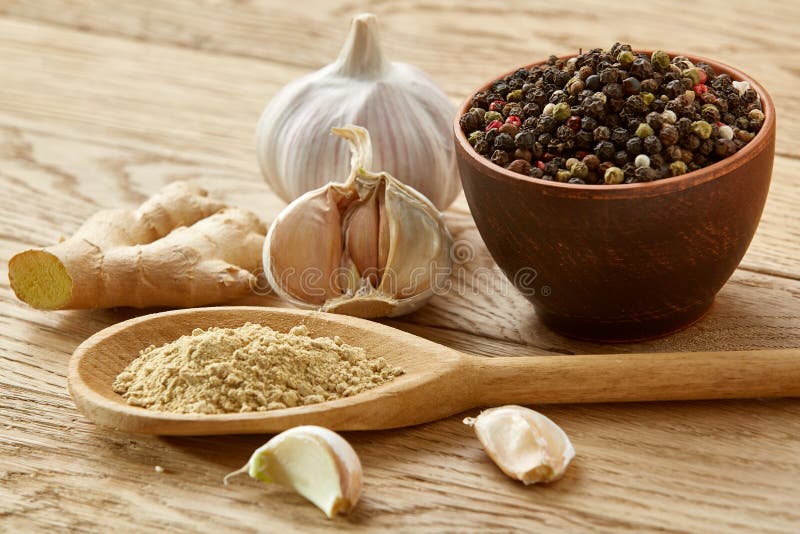 Composition of Powder Spices on Spoon and Different Sorts of Spicies on ...