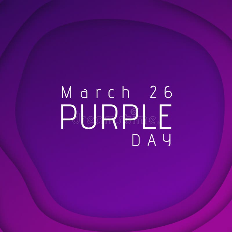 Composition of Purple Day Text on Pattern on Purple Background Stock ...