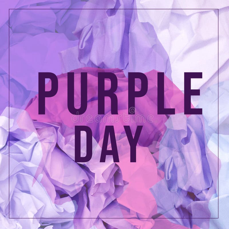 Composition of Purple Day Text on Pattern on Purple Background Stock ...