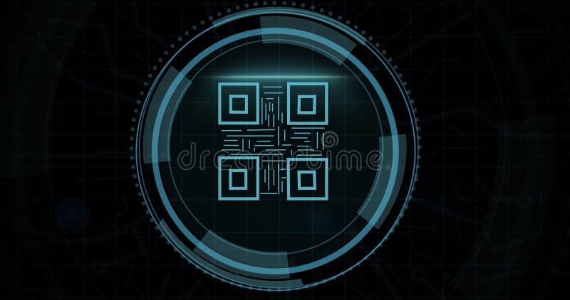 Composition of Qr Code and Scope Scanning with 6g Texts on Black ...