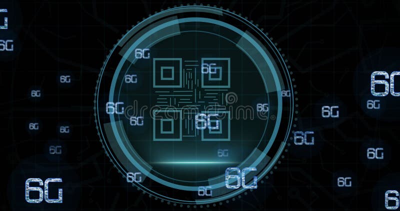 Composition of Qr Code and Scope Scanning with 6g Texts on Black ...