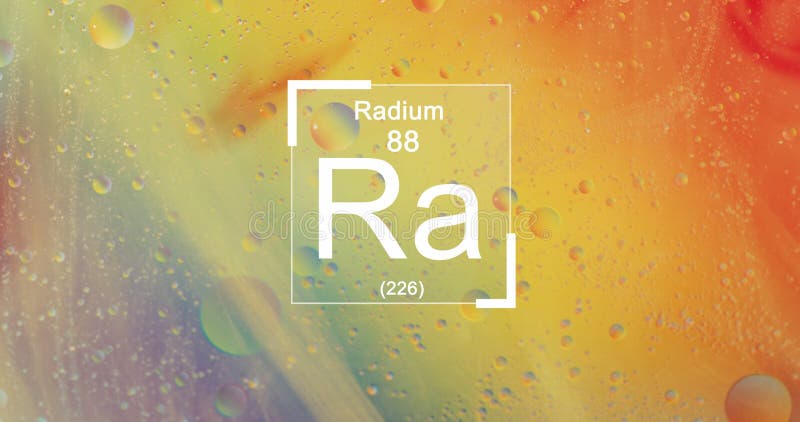 Composition of Radium Symbol Over Drops on Metallic Background Stock ...