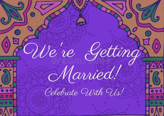 Composition of we Re Getting Married Text and Copy Space on Purple ...