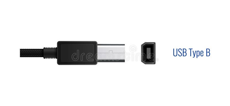 USB Type B Composition stock vector. Illustration of electric - 211107510