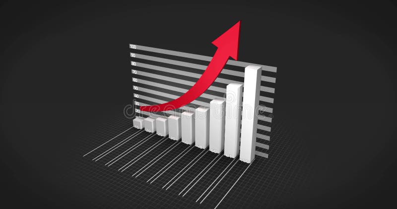 Composition of Red Arrow Over Statistics Processing Over Black ...