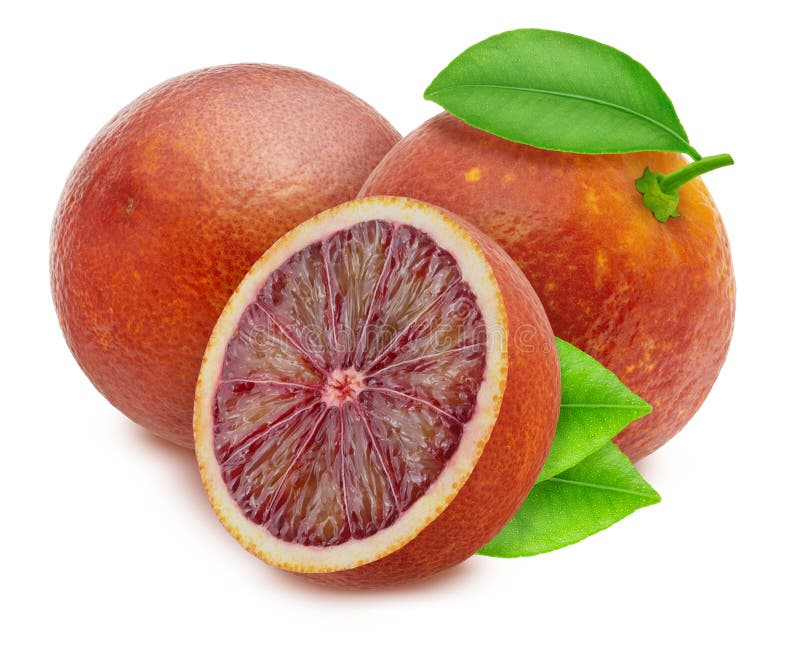 Composition with Red Oranges Isolated on White Background. Stock Photo ...