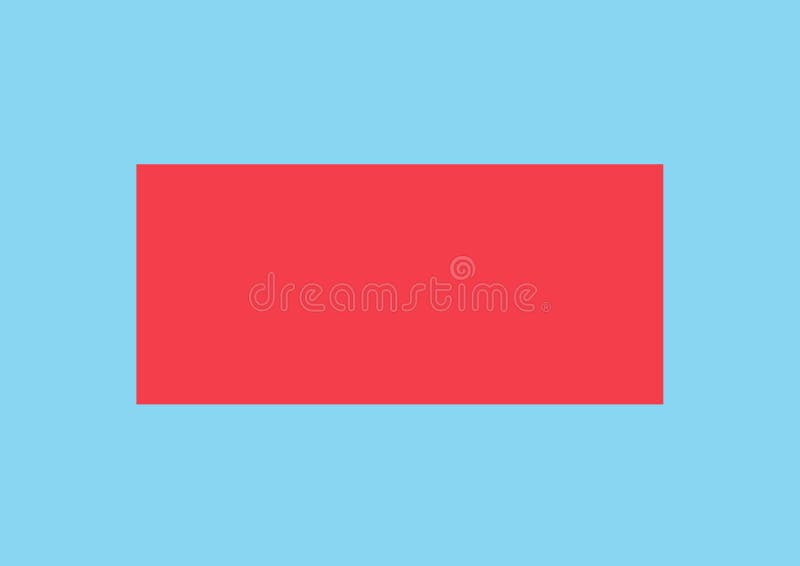 Composition of Red Rectangle Centrally Placed on Blue Background Stock ...