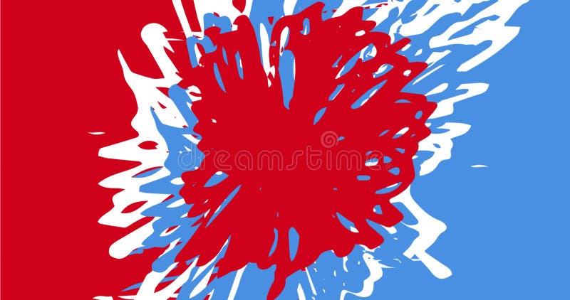 Composition of Red White and Blue Splash on Red and Blue Background ...