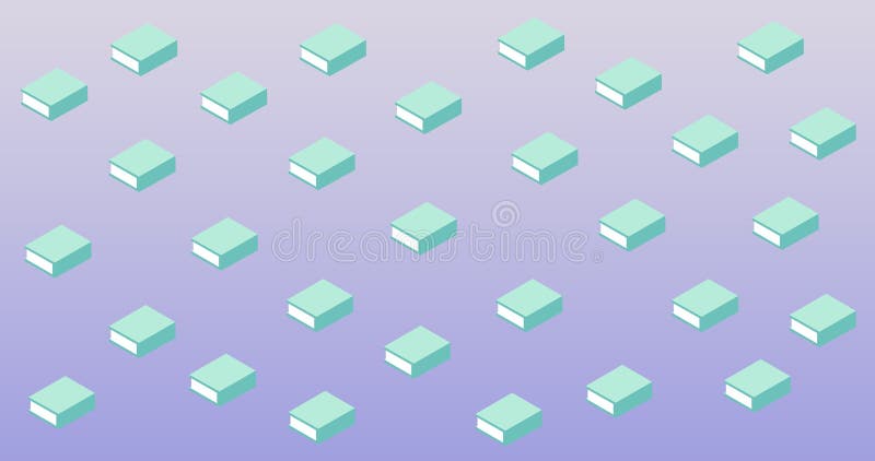 Composition of Repeated Blue Books Floating on Blue Background Stock ...