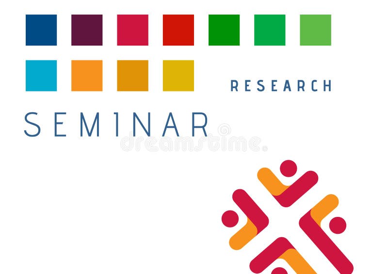 Composition of Research Seminar Text with Colourful Squares and Red ...