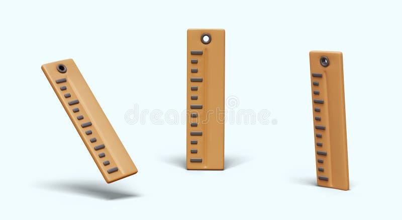 Composition with Ruler on Blue Background in Different Positions Stock ...