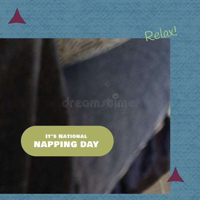 Composition of it S National Napping Day Text Over Copy Space on Blue ...