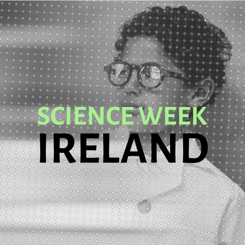 Composition of Science Week Ireland Text with Biracial Schoolboy Stock ...