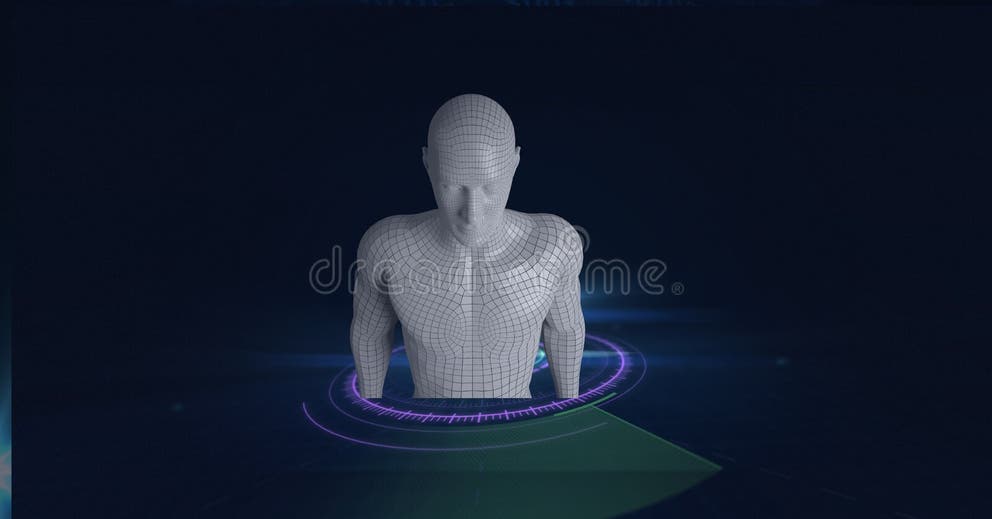 Composition of Scope Scanning with Human Body Formed with Grey ...