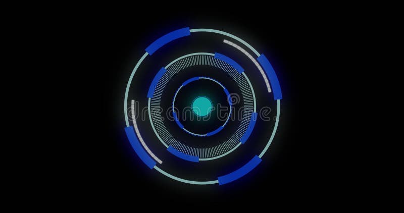 Composition of Scope Scanning Icon on Black Background Stock ...