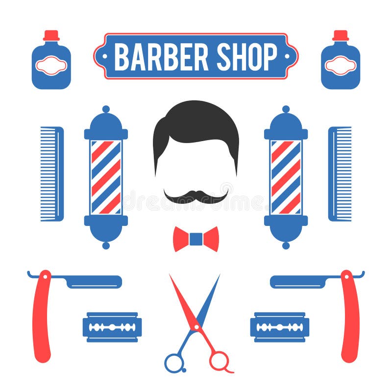 Composition of the Set of Icons for Barber Shop Stock Vector ...