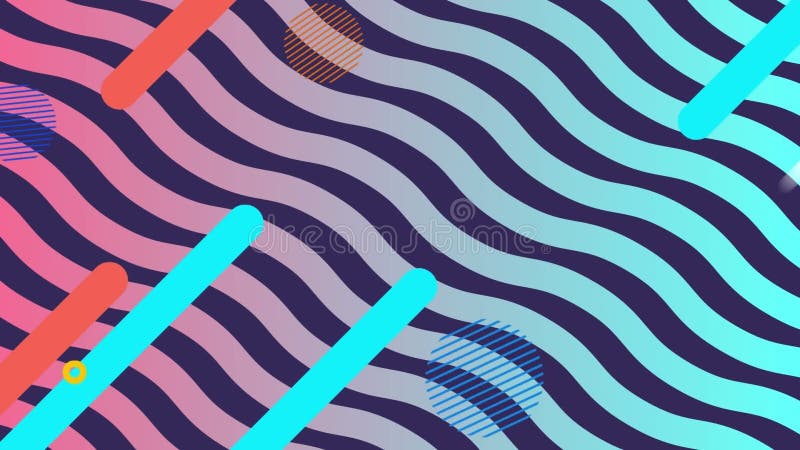 Composition of Shapes and Circles Moving and Spinning on Seamless Loop ...