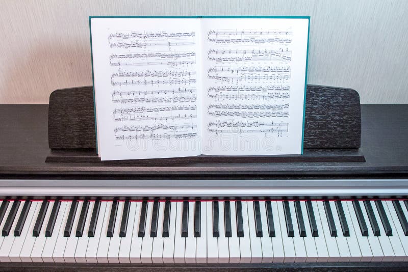 A Composition of the Sheet Music and the Piano Keyboard. Elements of ...