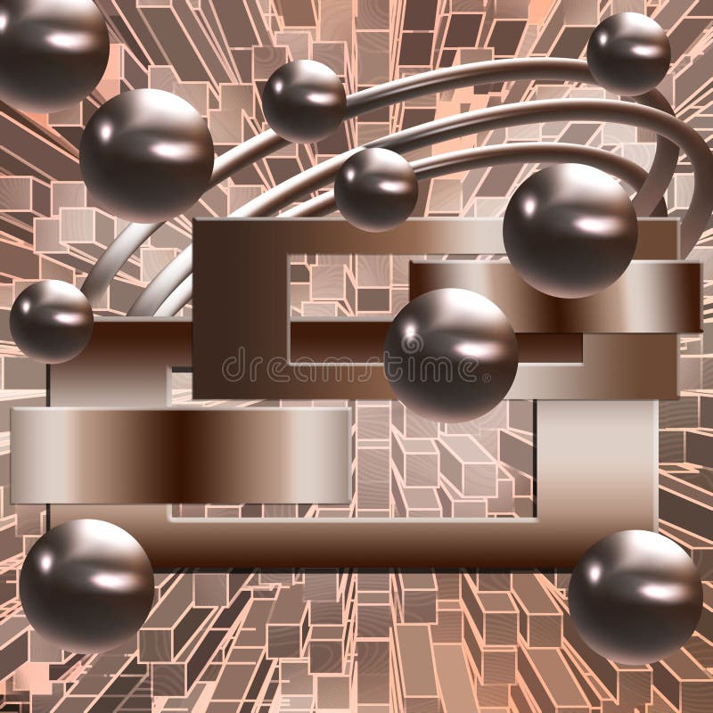 Composition of Shiny Balls, Rectangular Plates of Rings on a Chocolate ...