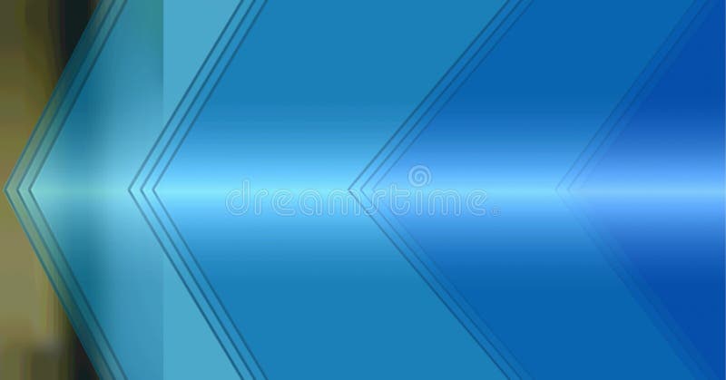 Composition of Shiny Graduated Blue Chevrons on Green Background Stock ...