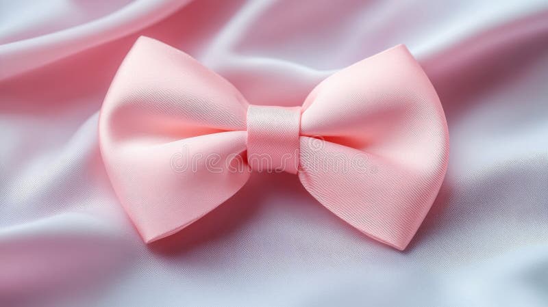 The Composition Showcases an Elegantly Tied Decorative Bow on a Fabric ...