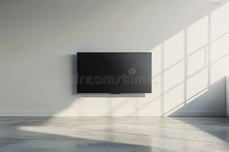 Modern Minimalist Interior with Wall-mounted Flat Screen TV and ...