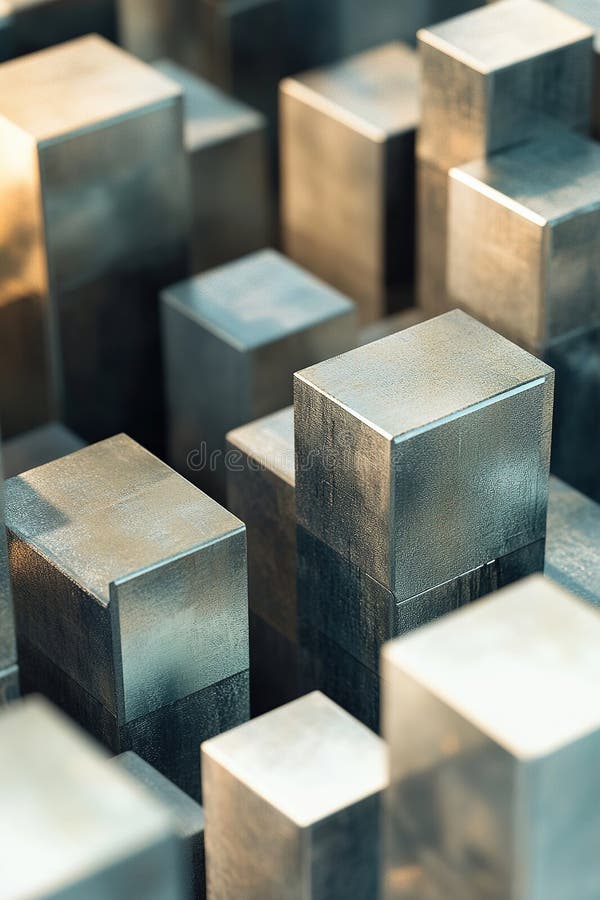 This Composition Showcases Stacked Three-dimensional Blocks in Neutral ...