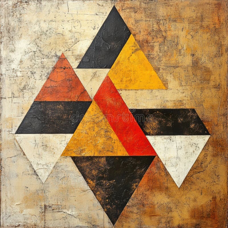 The Composition Showcases Various Asymmetrical Triangular Shapes ...