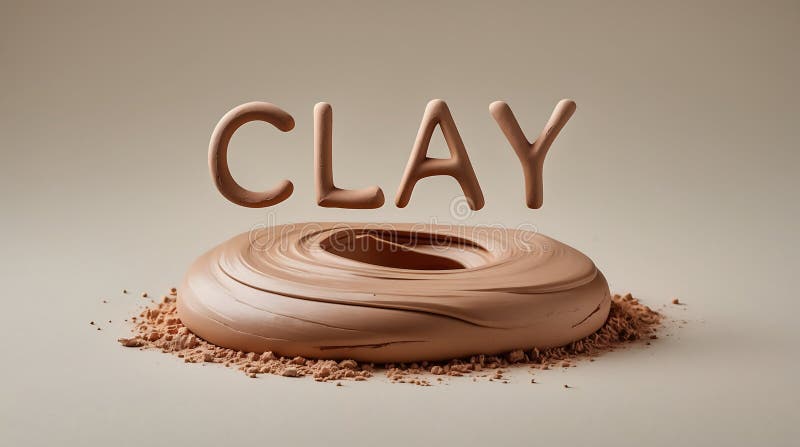 Clay Typography and Smooth Texture Displayed in an Artistic Composition ...