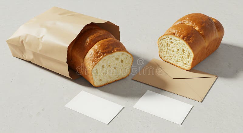 Artisanal Bread Loaves and Envelopes for Branding or Catering Visuals ...