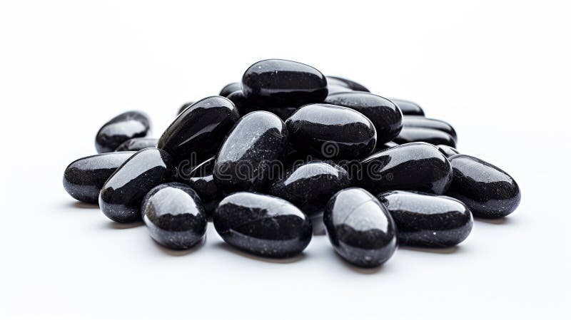 Pile of Black Rocks on White Background Stock Illustration ...